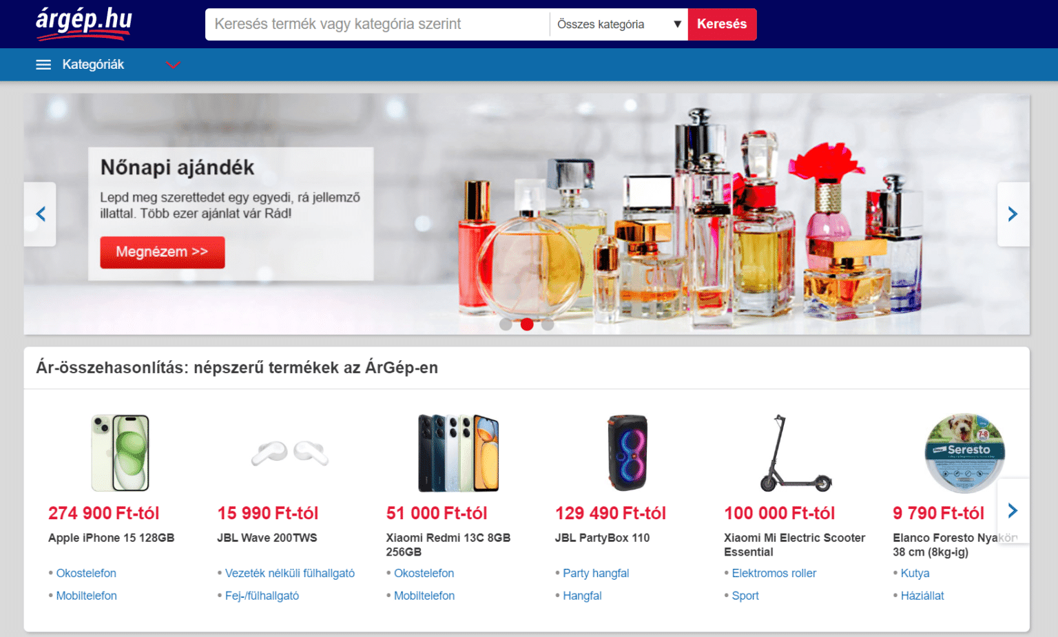 Árfigyelő, árösszehasonlító oldalak: Árukereső, Árgép